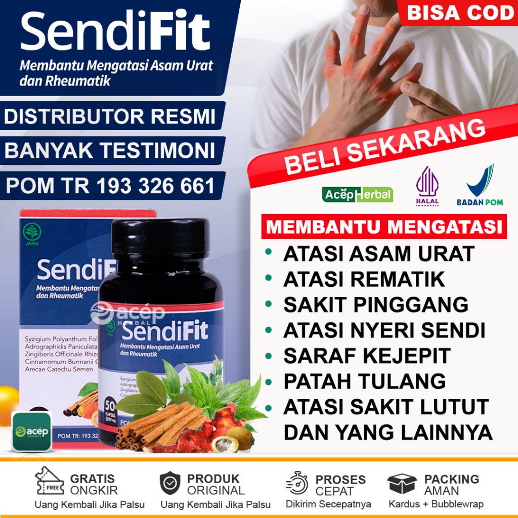 Jual Sendifit Original Obat Nyeri Sendi Lutut Dan Tulang Asam Urat ...