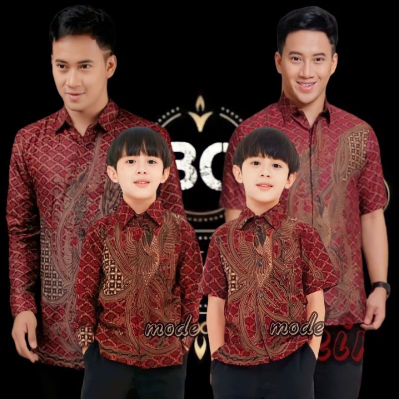 Jual BATIK COUPLE AYAH ANAK PREMIUM KEKINIAN MOTIF PHONIK MARON SIZE M L XL XXL | Shopee Indonesia