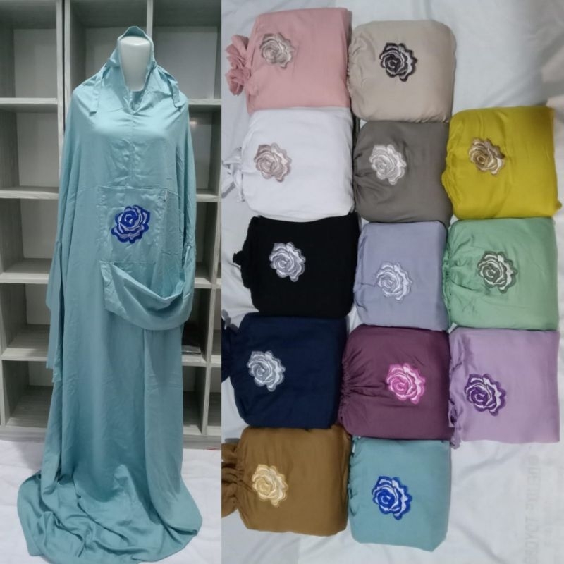 Jual Mukena Bordir Mawar terompa hd Hadramaut Hadramaud terusan Tarim ...