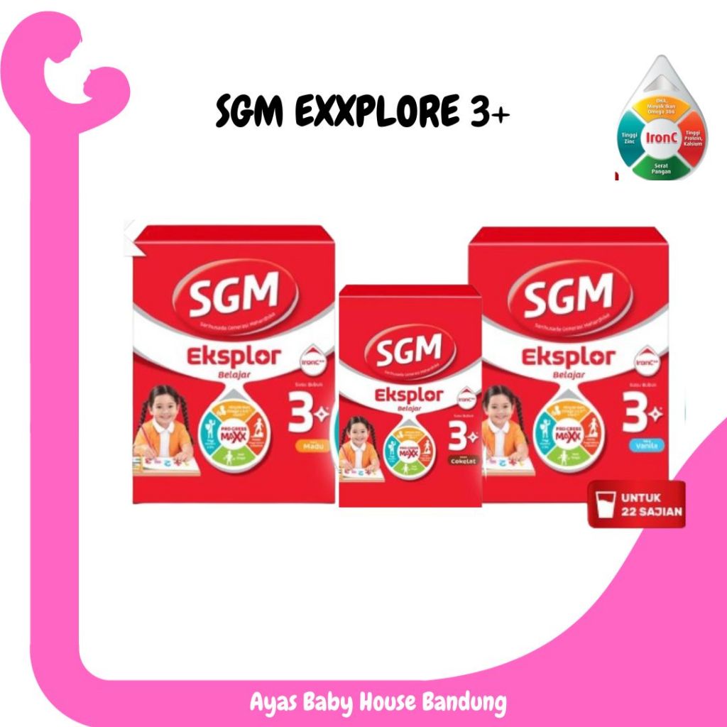 Jual SGM Eksplor 3+ dengan IronC Susu Bubuk Rasa Cokelat Madu Vanilla 900GR 900 GR / 400 GR ...