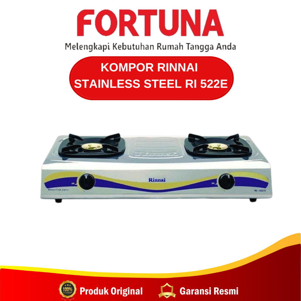 Jual RINNAI KOMPOR STAINLESS STEEL RI 522E / RI-522E / RI 522 E / RI522 ...