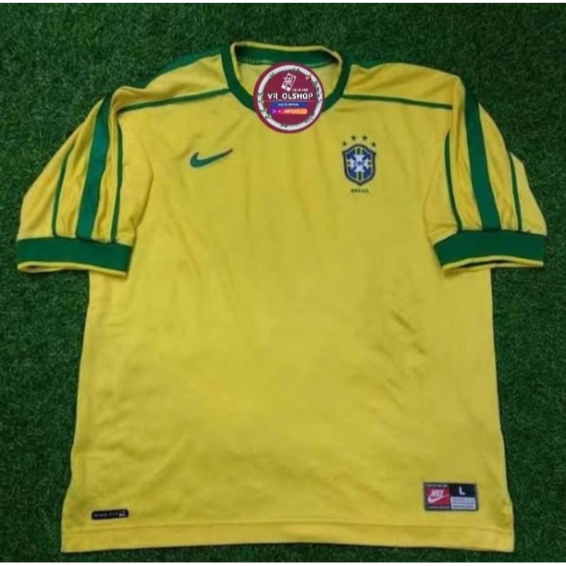 Jual JERSEY BRAZIL HOME 1998 RETRO GRADE ORI IMPORT BRASIL | Shopee ...