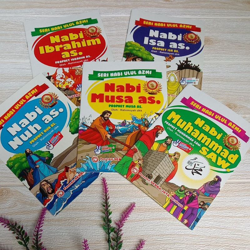 Jual paket lengkap 5pcs Buku cerita bergambar kisah nabi ulul azmi full ...