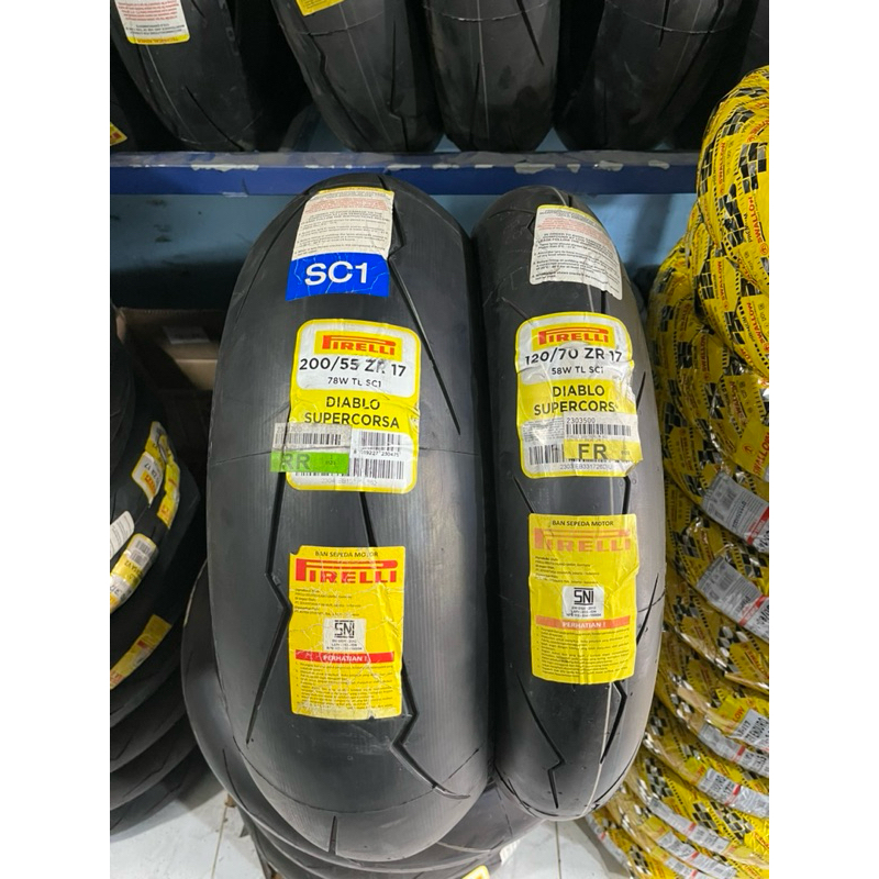 Jual pirelli supercorsa 200/55 dan 120/70-17 new v2 | Shopee Indonesia