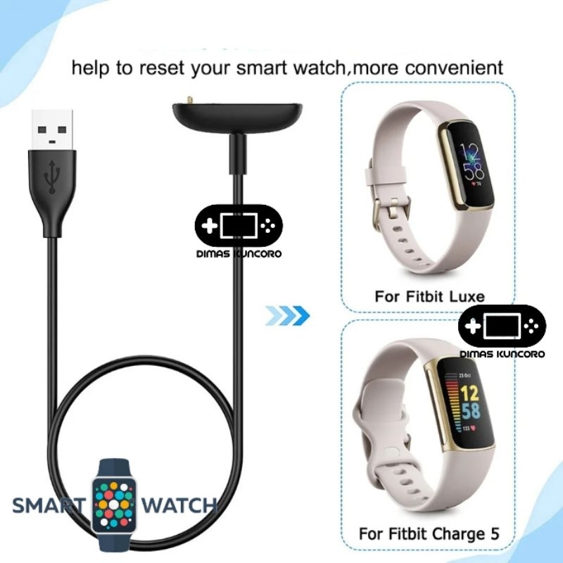 Jual Charger Fitbit Tipe D Charging kabel usb luxe charge 5 6 ...