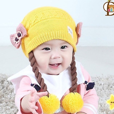 Jual Pinpin Kids - Topi Anak Perempuan Rambut Kepang / Topi Bayi Kupluk ...