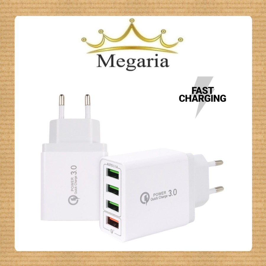 Jual Kepala Charger 48W Charger Travel Adaptor USB Charge QC 3A - 4 ...