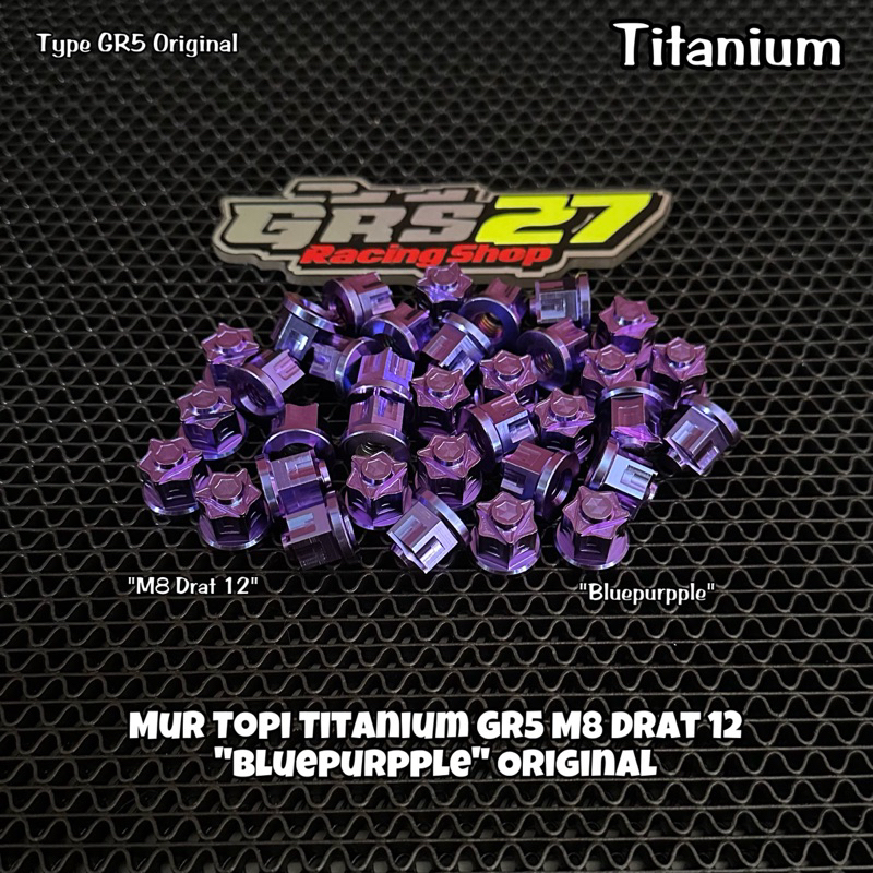 Jual MUR HEAD MUR TOPI TITANIUM GR5 M8 DRAT 12 BLUEPURPPLE ORI ORIGINAL ...