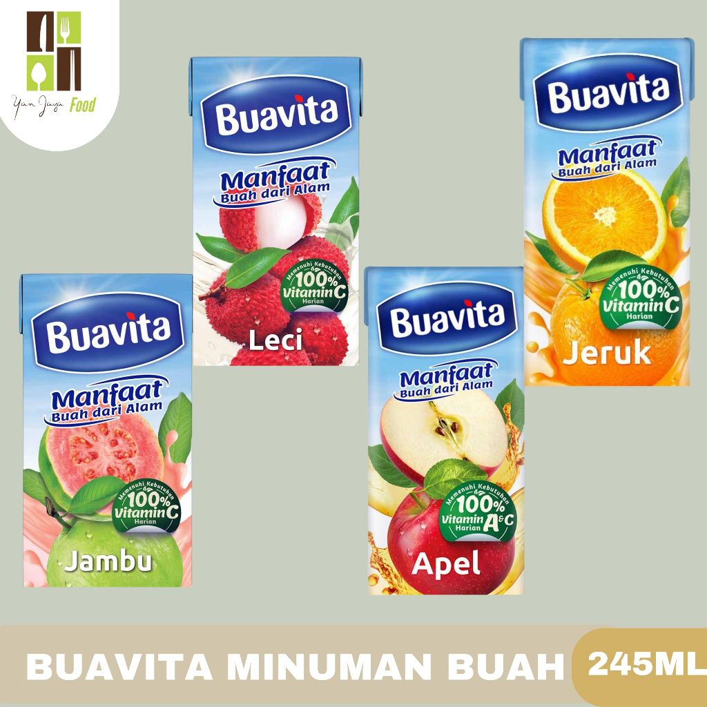 Jual Buavita Minuman Sari Buah Asli Rasa Jeruk / Jambu / Apel / Leci ...