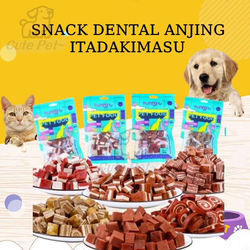 Jual snack anjing hewan peliharaan snack kucing cemilan kucing 100g ...