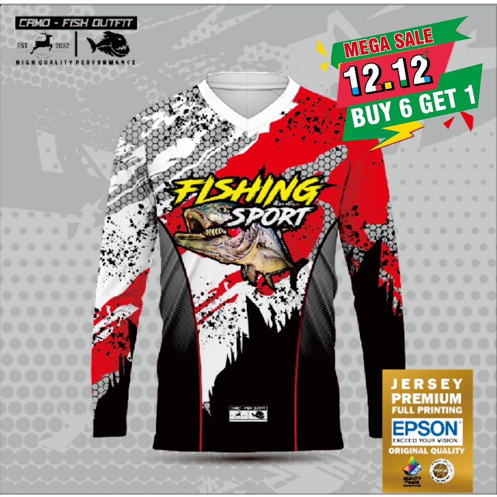 Jual Jersey Custom Mancing Dryfit Premium Motif fishing sport giant trevally | Shopee Indonesia