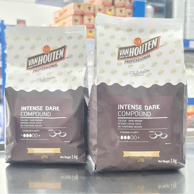 Jual Vanhouten Dark Compound Coin 1kg/Vanhouten intense dark compound 1kg/Van houten Coklat Coin ...