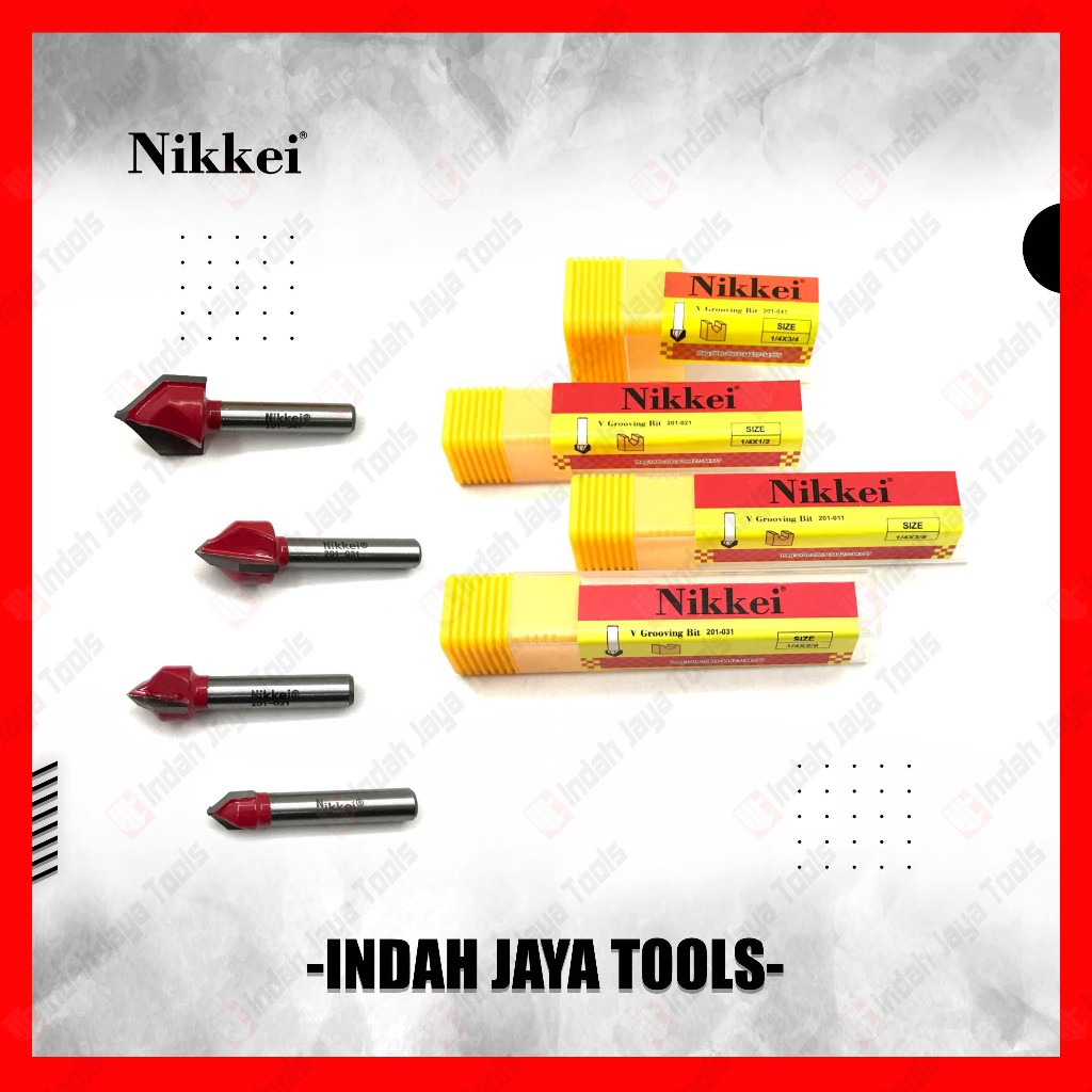 Jual NIKKEI Router Bit V Groove 10 12 16 19 mm Mata Profil Vee Tekuk ...