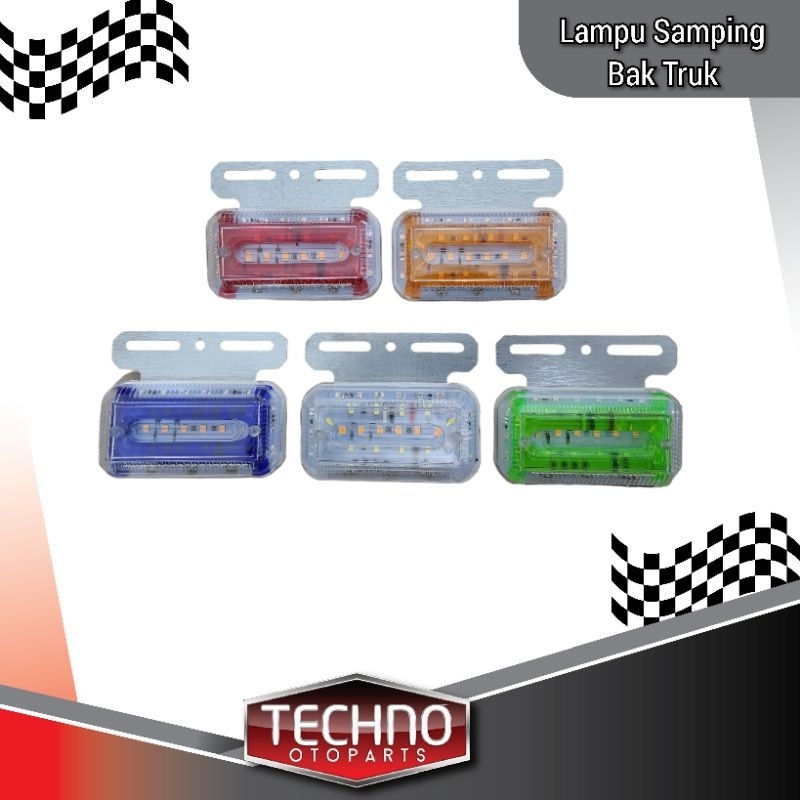 Jual Lampu Led Samping Bak Truk Model Kotak Mini 3 Warna 24V Sein Running Penanda Sisi Indikator ...