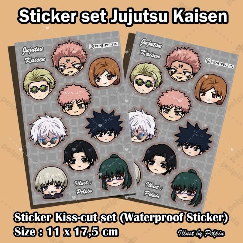 Jual sticker anime jujutsu kaisen stickers itadori yuuji gojo satoru ...