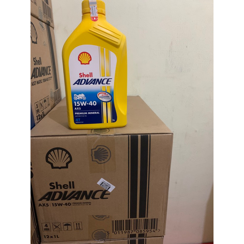 Jual OLI SHELL AX5 15W-40 1 LITER 4TAK ( 1 DUS / 12 BOTOL ) ORIGINAL ...