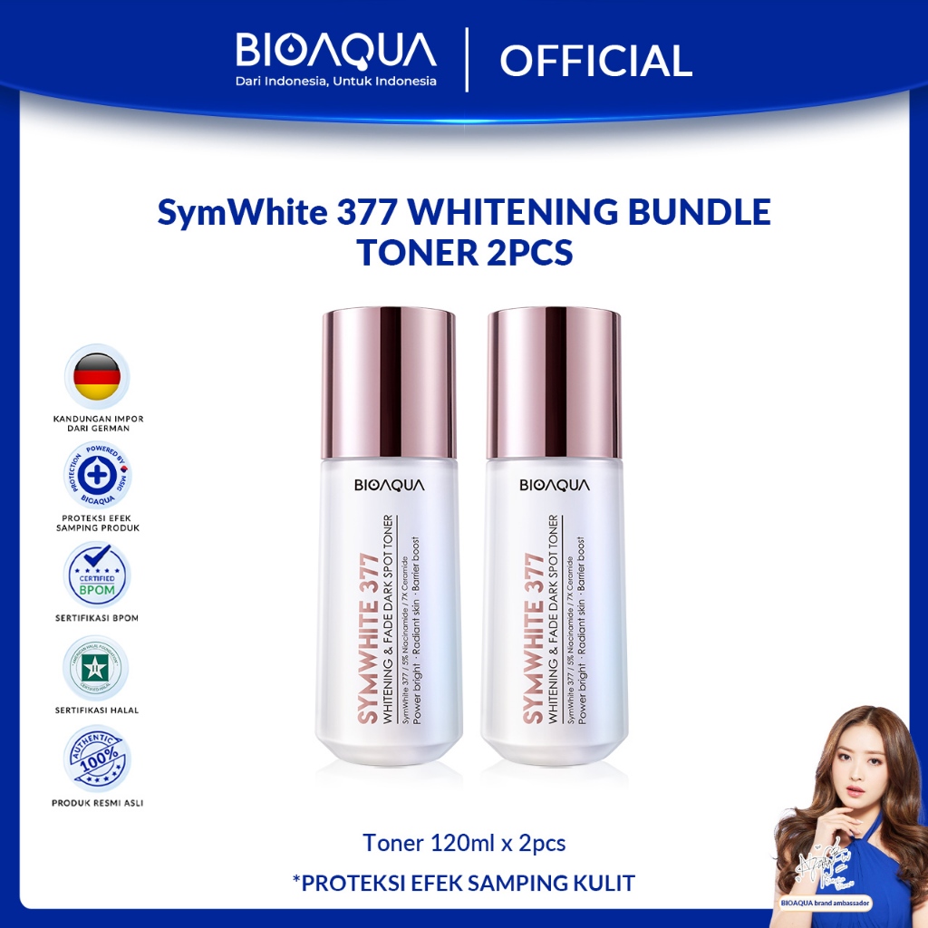 Jual BIOAQUA SymWhite 377 Whitening & Dark Spot Toner Wajah Glowing ...