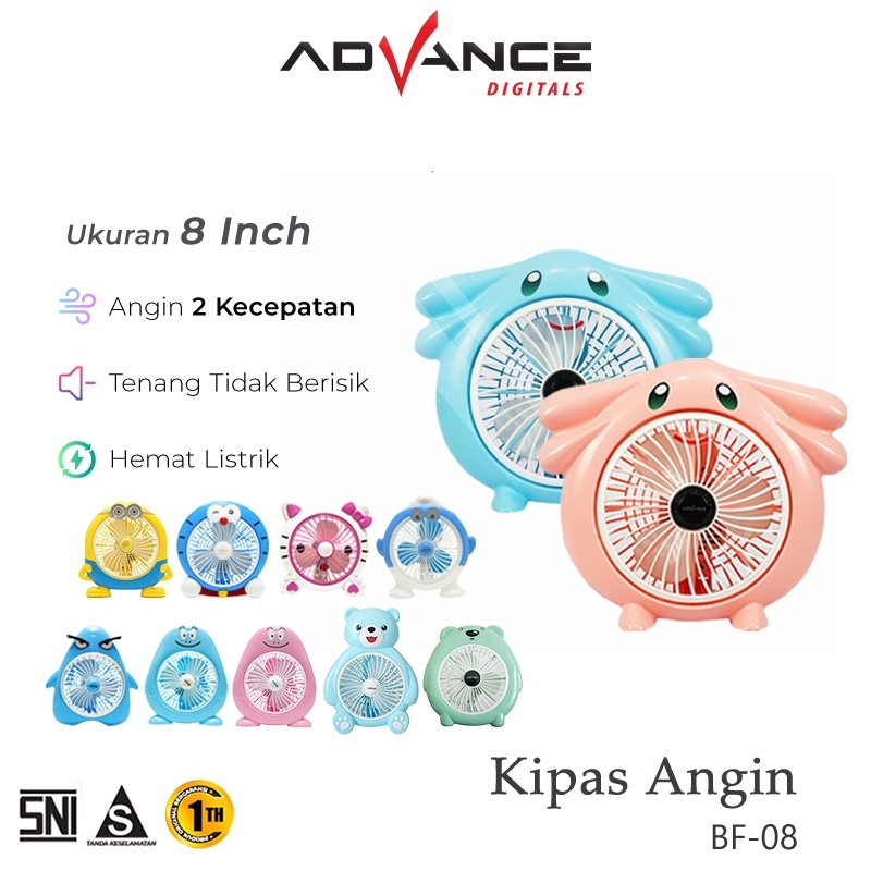 Jual ADVANCE BF08 Kipas Angin Karakter 8 Inch Kipas Duduk Lucu BF-08 8 inchi | Shopee Indonesia