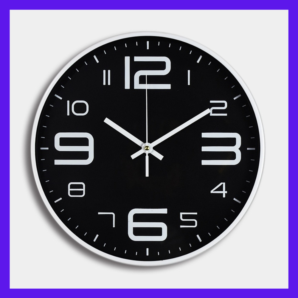 Jual Jam Dinding Bulat Quartz Creative Design Modern 29 cm TaffHOME Jam ...