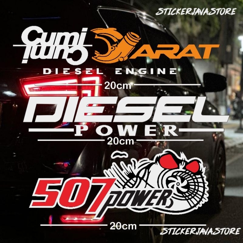 Jual STIKER MOBIL STIKER SET ISI 3 CUMI DARAT DIESEL POWER 507 POWER ...