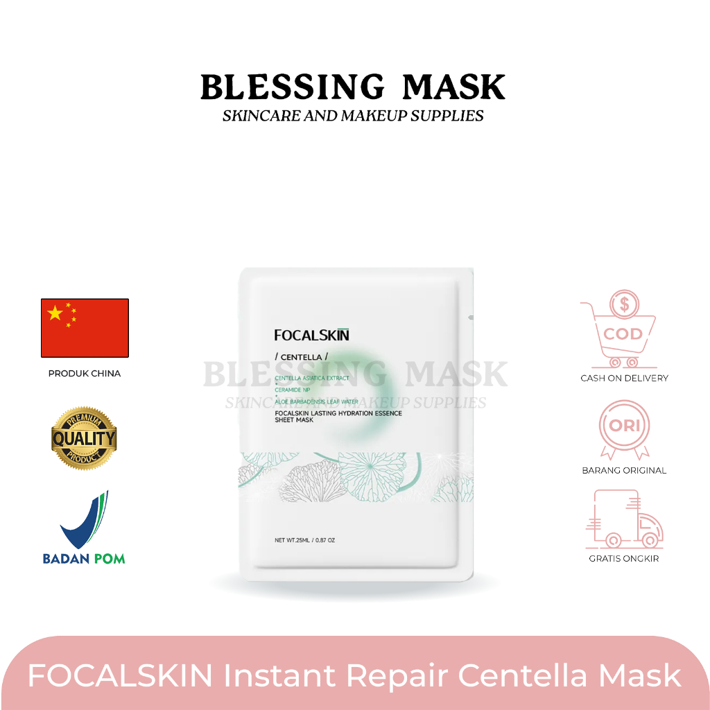Jual FOCALSKIN Instant Repair Centella Mask | Masker Wajah | Hydration ...