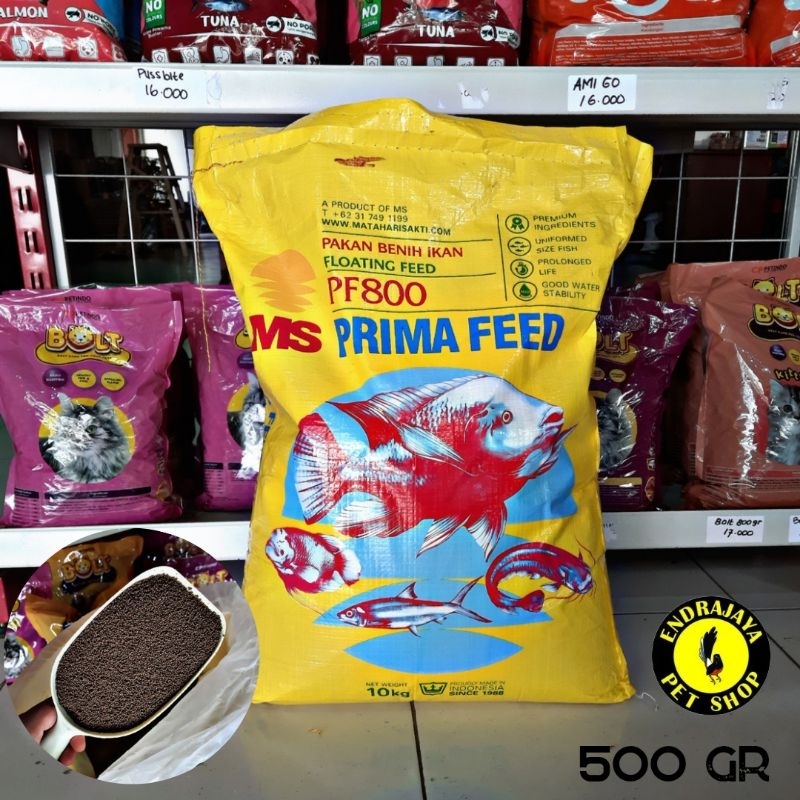 Jual PAKAN BENIH IKAN PF 800 MS PRIMA FEED REPACK ORIGINAL KEMASAN 500 ...