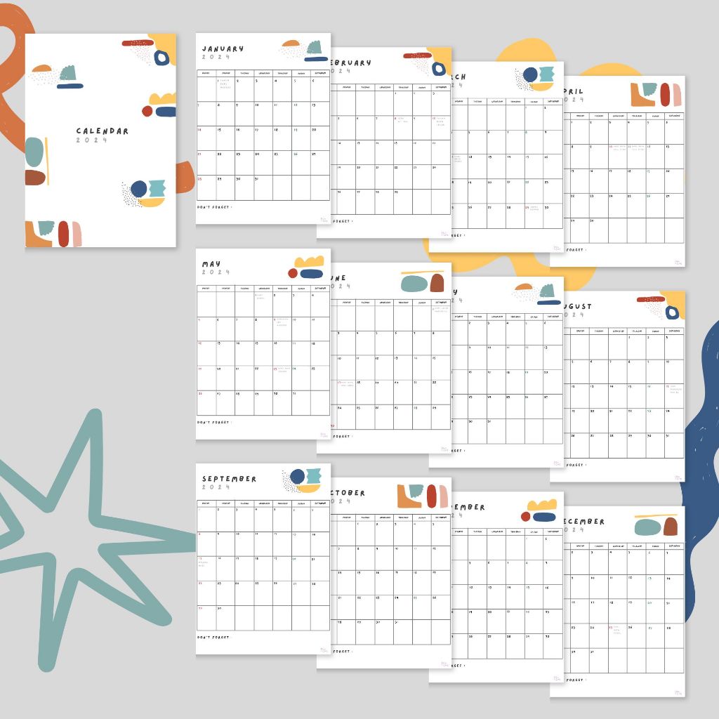 Jual Kalender Planner 2024 / 2025 - Little Shape Series - Kalender Meja ...