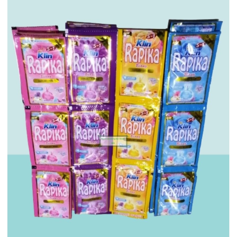 Jual Soklin Rapika Biang Pewangi Pakaian Sachet 1 Renceng isi 12 Sachet ...