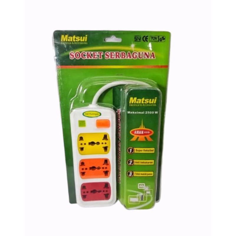 Jual Stop Kontak Matsui MT 663 Socket Serbaguna / Steker Segitiga Arde ...