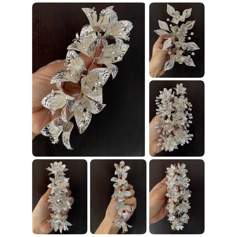 Jual Semanggi Silver Bunga Hairdo Sanggul | Shopee Indonesia