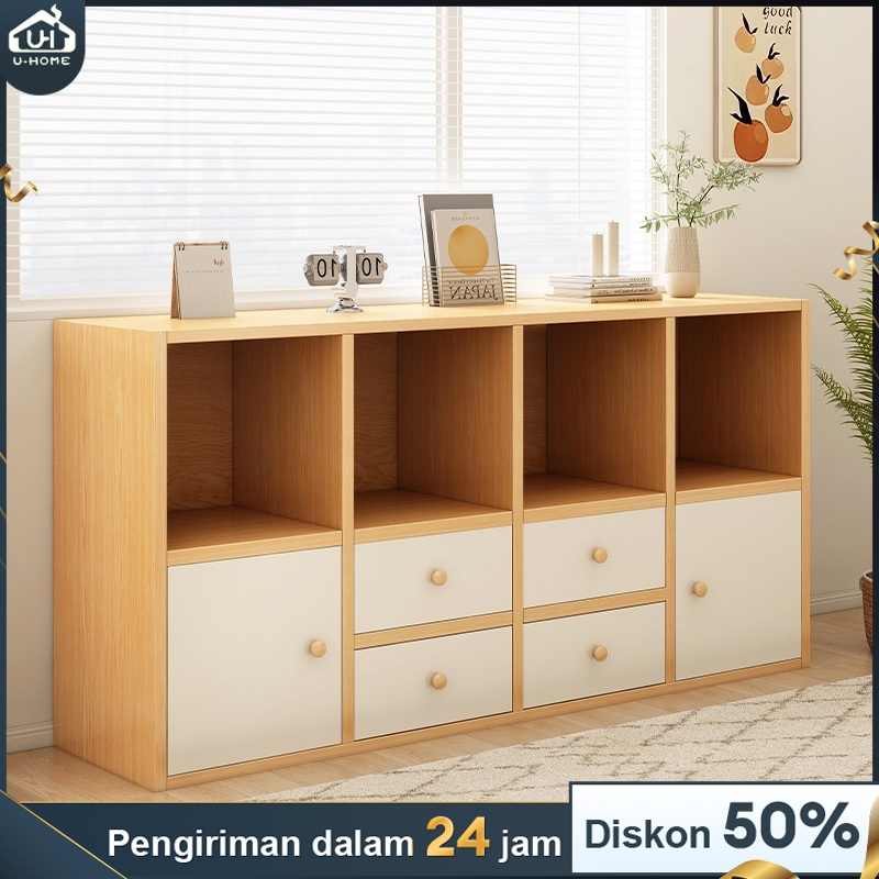 Jual Lemari Buku Kayu Dengan Pintu 8 Kompartment Rak Buku Anak Lemari ...