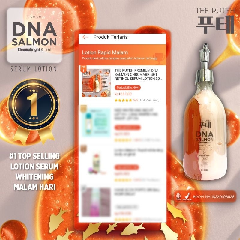 Jual BPOM PREMIUM CHROMABRIGHT DNA SALMON RETINOL SERUM LOTION | Shopee ...