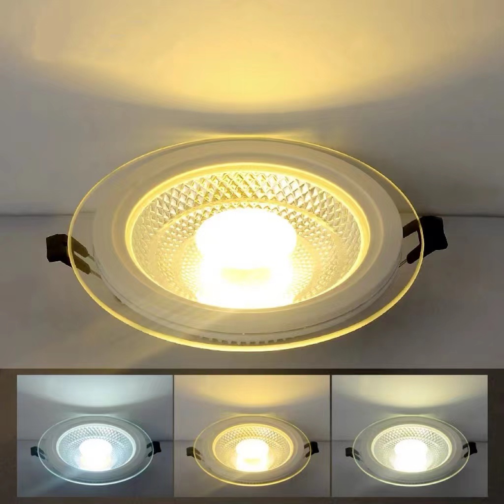 Jual LAMPU DOWNLIGHT LED COB KACA 3WARNA 9W+9W/12W+12W/15W+15WATT ...