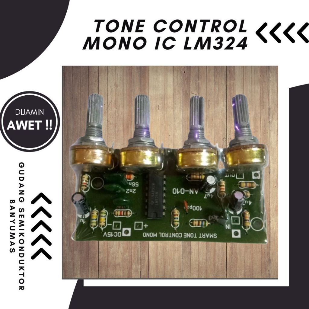 Jual Tone control mono IC lm324 volume treble middle bass mono tone ...