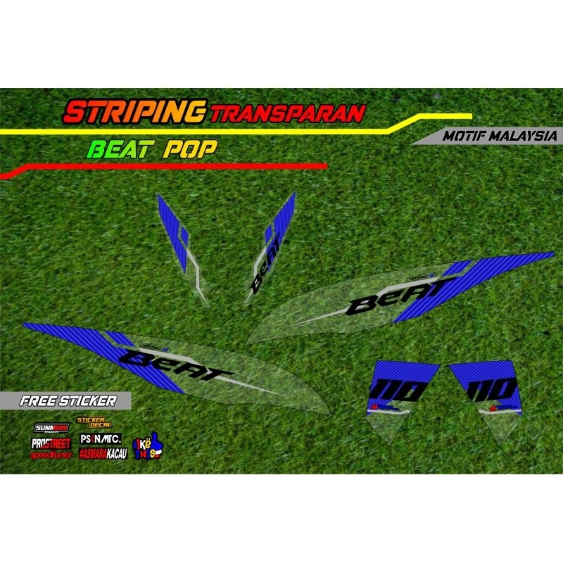 Jual striping stiker transparan beat pop motof malaysia | Shopee Indonesia