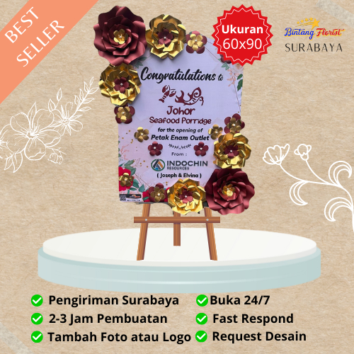 Jual PROMO! Karangan Bunga Papan Kertas Termurah Surabaya Untuk Acara ...