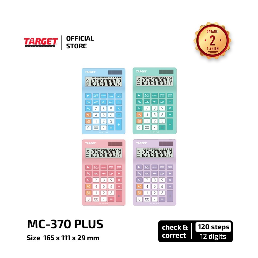 Jual Target MC-370 PLUS - Desktop Calculator - 12 digit | Shopee Indonesia