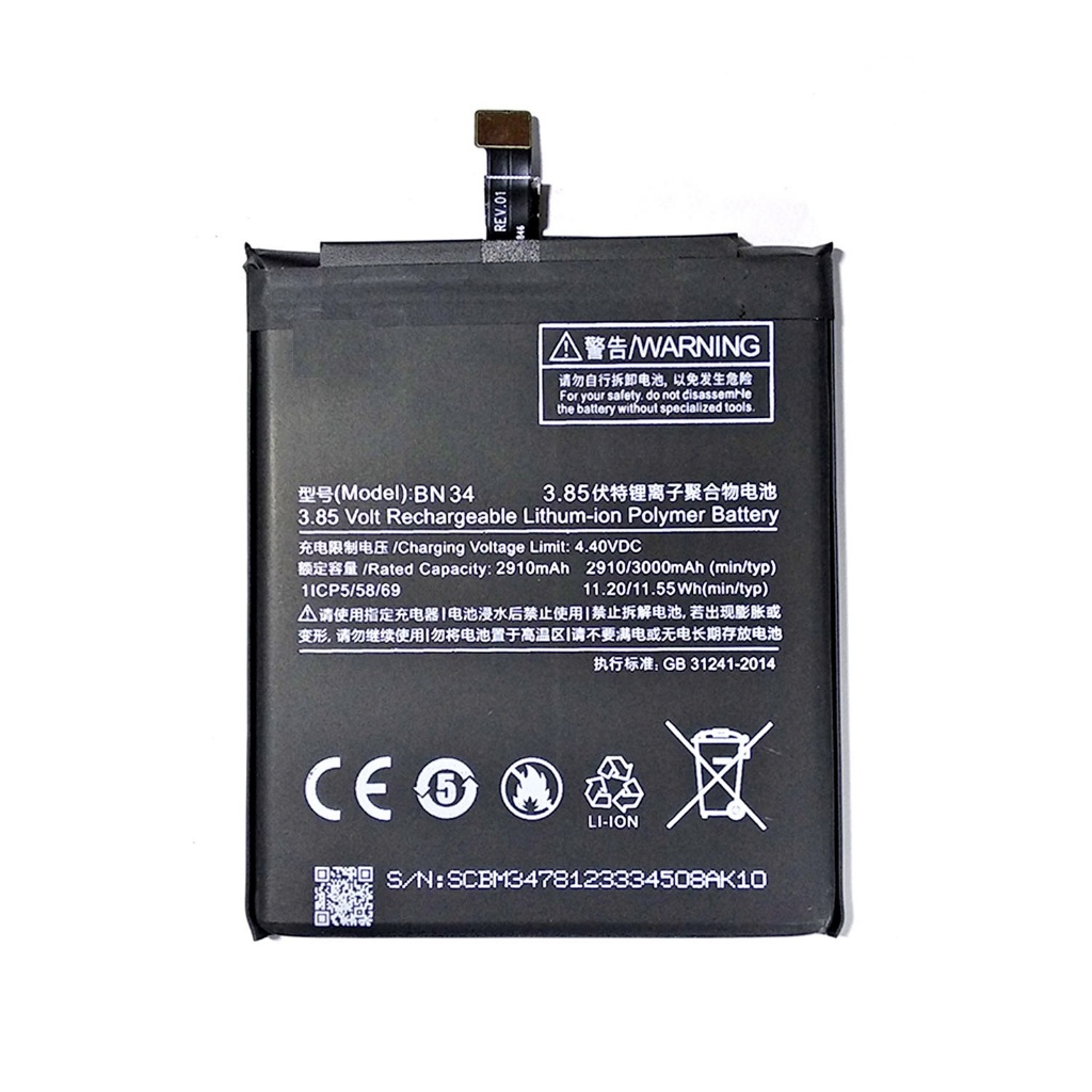 Jual BATERAI XOMI BN34 / REMI 5A BATTERY | Shopee Indonesia