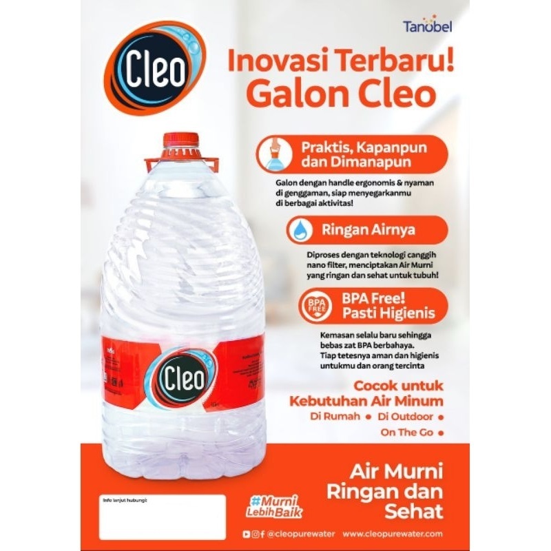 Jual Air Demineral CLEO 12.8 Liter Galon + Isi | Shopee Indonesia