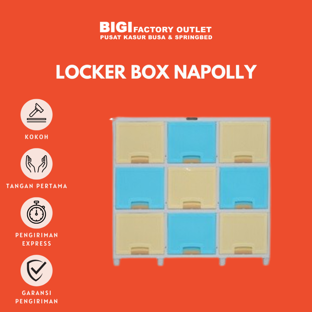 Jual Lemari Plastik Napolly Locker Box 3 Susun (9 Ruang Penyimpanan ...