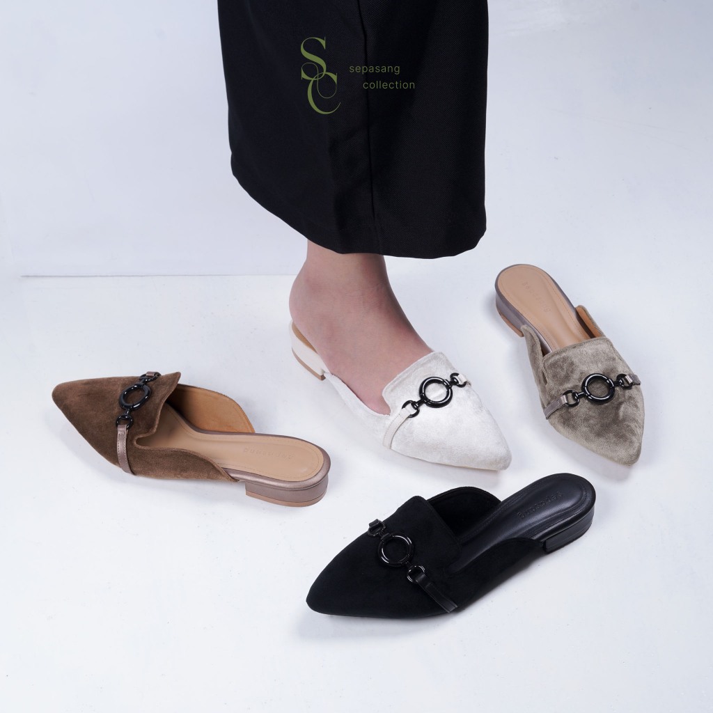 Jual Sepasang Collection Zeline Mules Wanita Heels Hak 3 Cm | Shopee ...