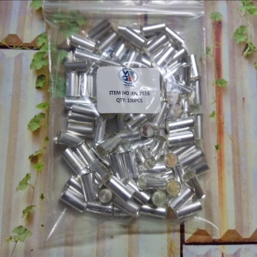 Jual FERRULES EN2516 NON INSULATED 25mm SKUN KABEL Tusuk Sleeve EN-2516 ...