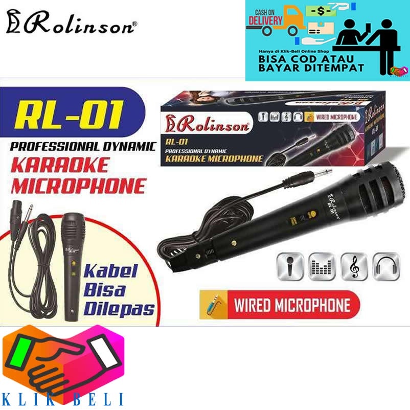 Jual Mic Kabel Merk Rolinson A-01 // MICROPHONE ROLINSON // MIKROFON ...