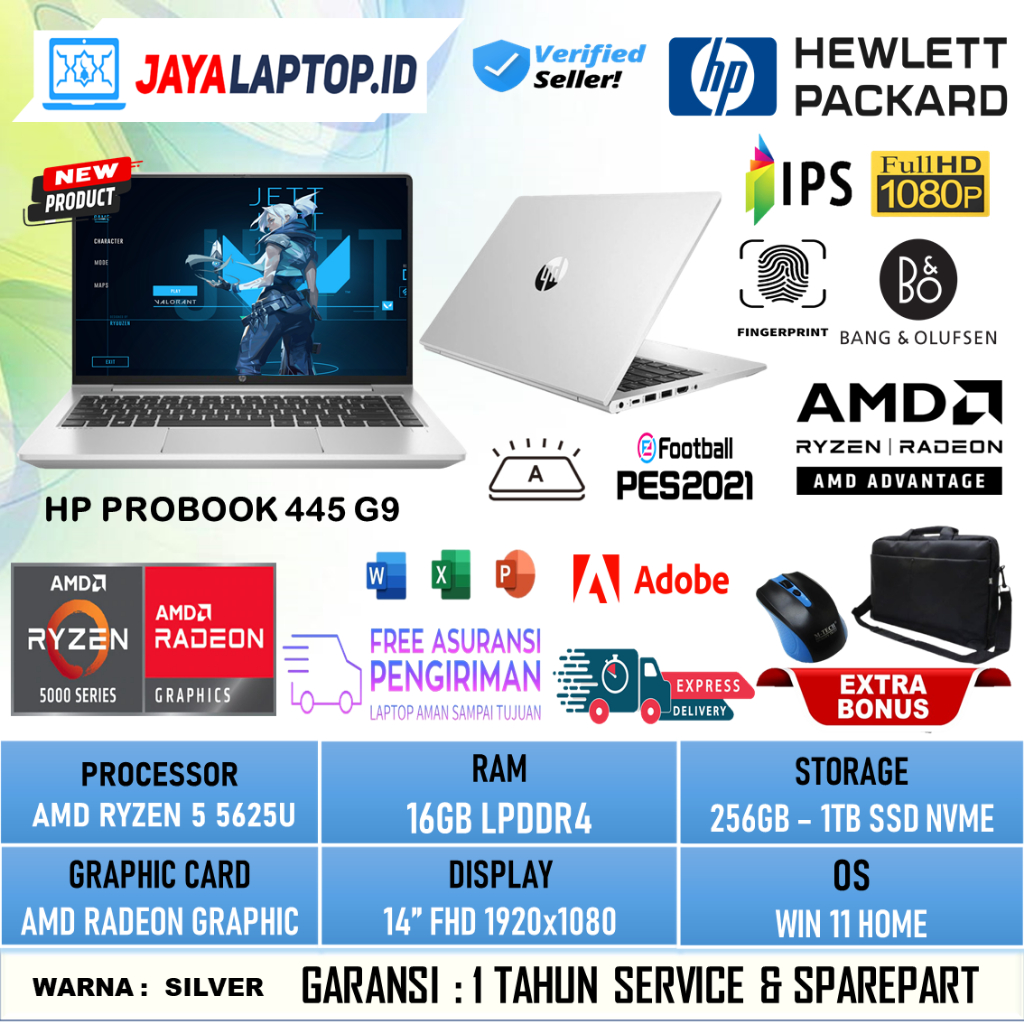 Jual Laptop Gaming Hp Probook 445 G9 Amd Ryzen 5 5625U Ram 16gb 1tb ssd ...