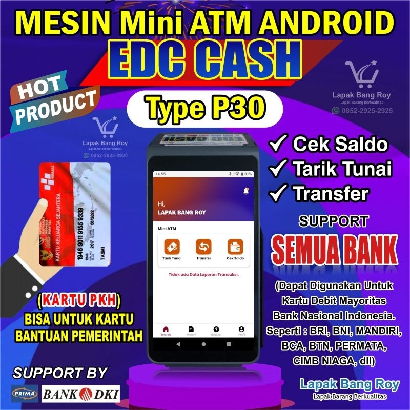 Jual EDC CASH Android Mini ATM Type P30 NEW | Shopee Indonesia