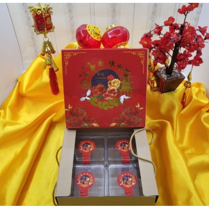 Jual (Free Hangtag) Box Imlek 4 toples 350gr kotak Box imlek 22x22 ...