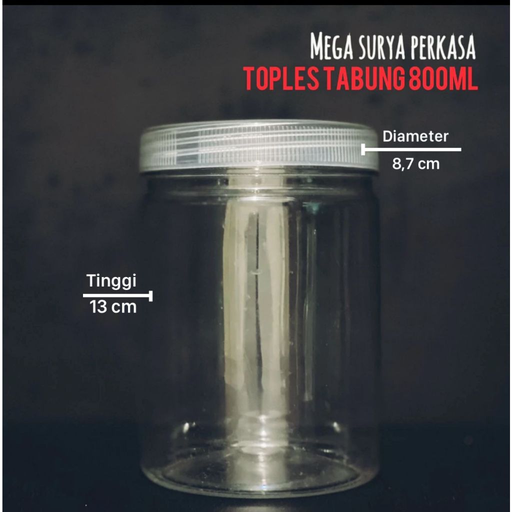 Jual Toples Plastik 800 ml-Toples Tabung 800 ml-Toples Kue Kering 800 ...