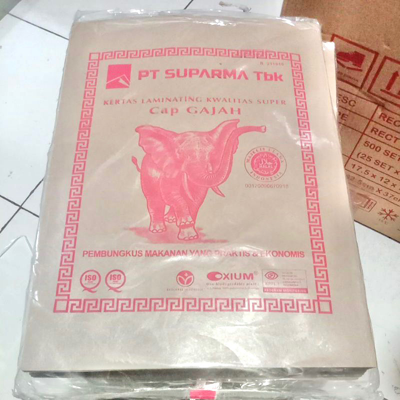 Jual KERTAS NASI PADANG COKLAT UKURAN 38 x 28 MERK GAJAH PINK 1 PACK ...