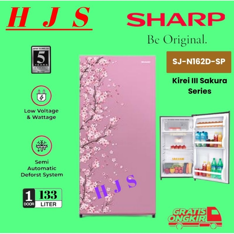 Jual KULKAS SHARP 1 PINTU SJ-N162D-SP Kirei III Sakura Series 133L - [ Pink ] | Shopee Indonesia