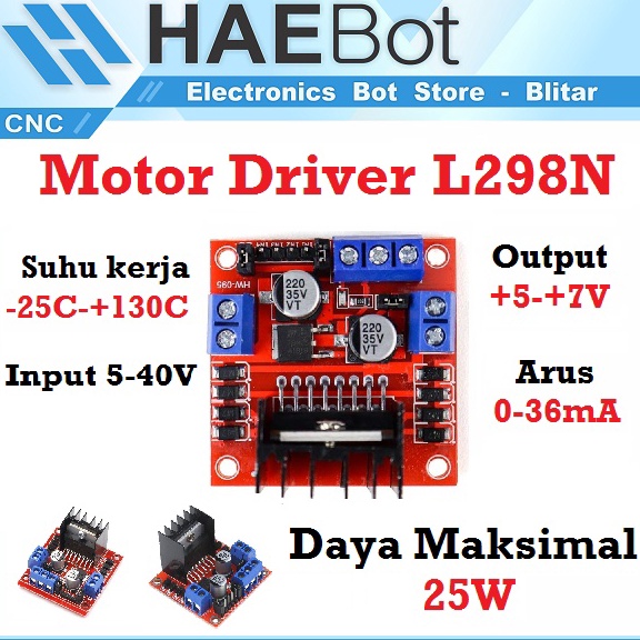 Jual KODE AKZ731 [HAEBOT] Motor Driver Module L298N 2 Channel Pengatur ...